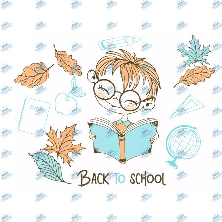 Back To School Boy Reading - Edible cake topper