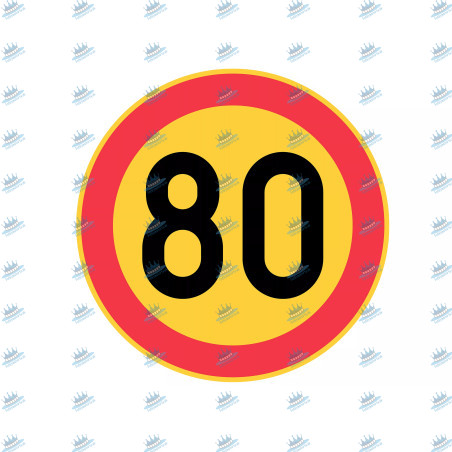 Edible cake topper - Danger! 80 speed limit - edible cake topper