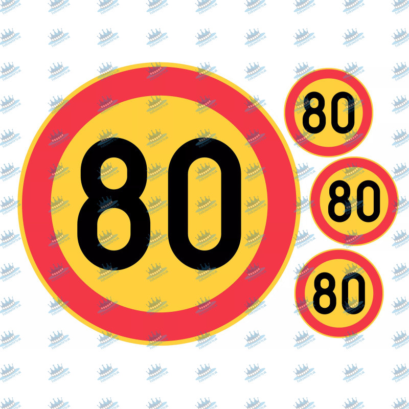 Edible cake topper - Danger! 80 speed limit - edible cake topper
