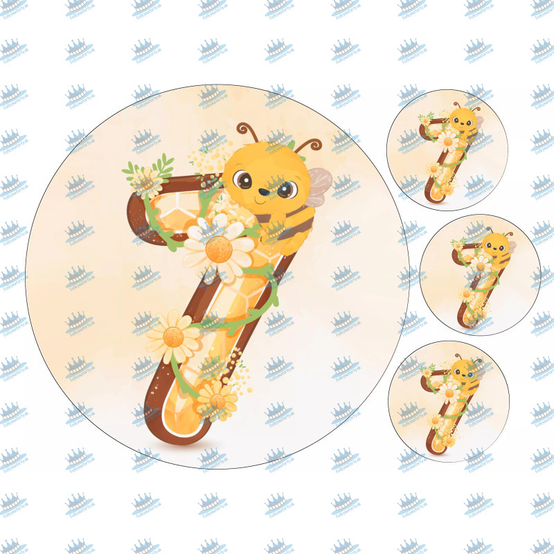 Honey Bee Seven - edible cake decoration
