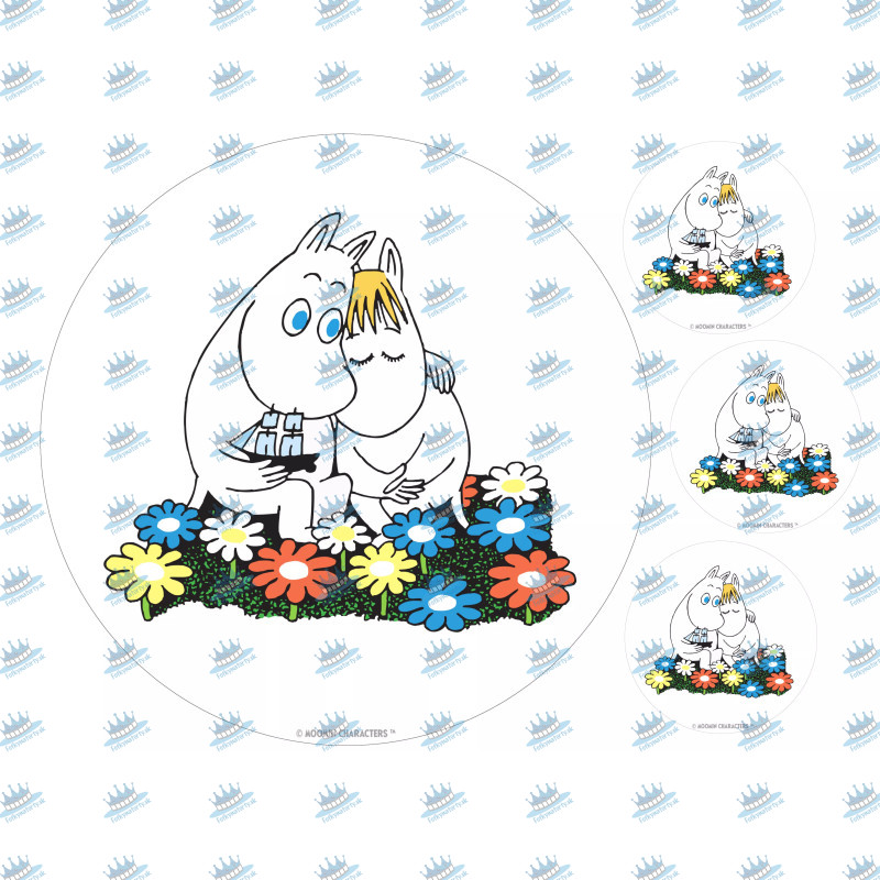 The Moomins - Moomins hugging - edible cake topper